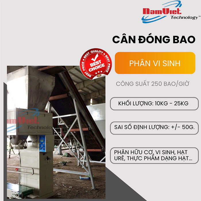 Cân đóng bao phân bón hữu cơ – Năng suất 5 tấn/giờ cho doanh nghiệp.