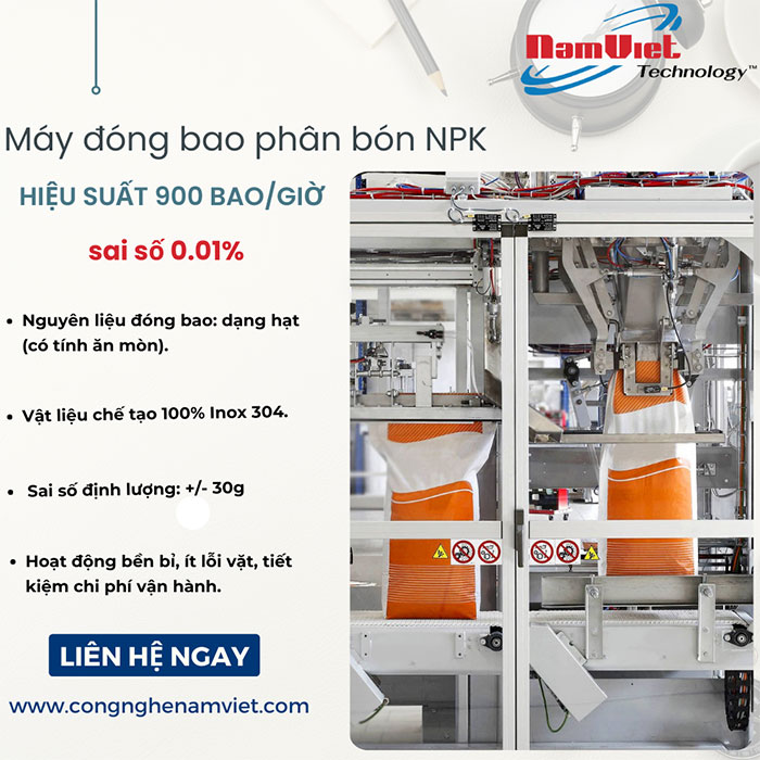 Dây chuyền đóng bao phân bón NPK: Hiệu suất 900 bao/giờ, sai số 1%