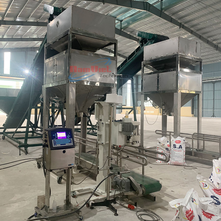 Máy đóng bao 2 phễu cân phân bón urea